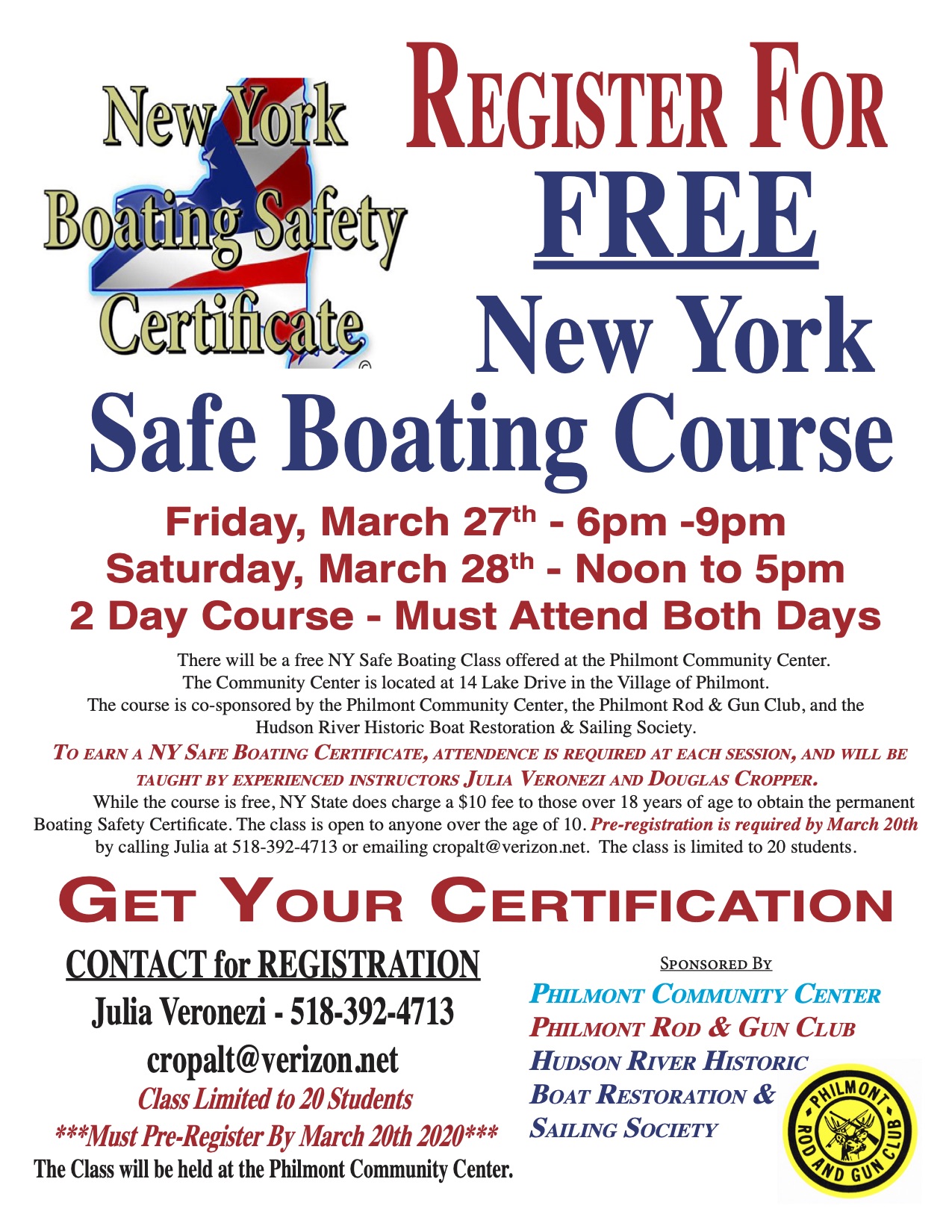 New York Safe Boating Course « Hudson River Historic Boat Restoration ...